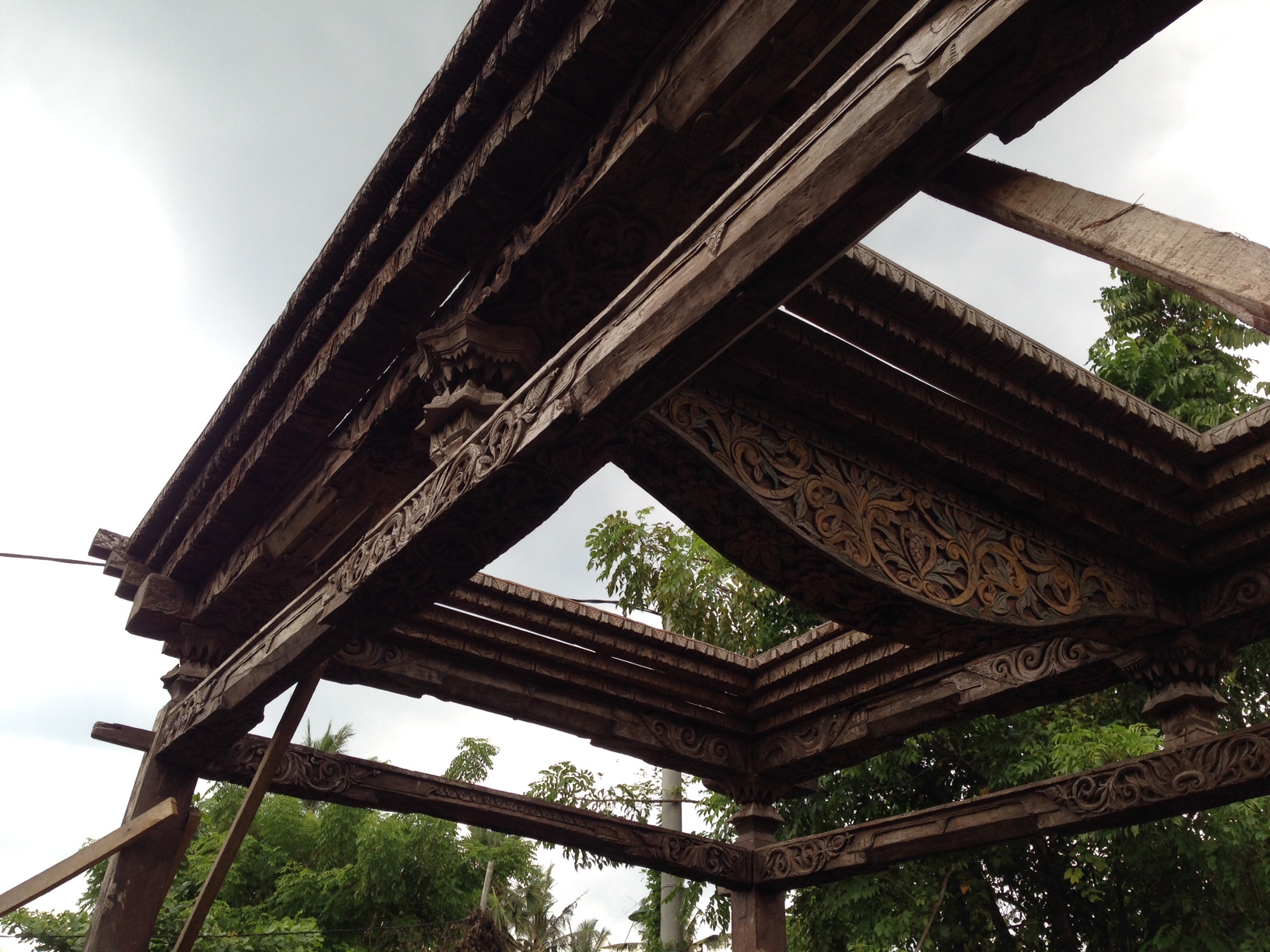 Joglo - the Javanese architectural style, hand carved teak wood, open ...